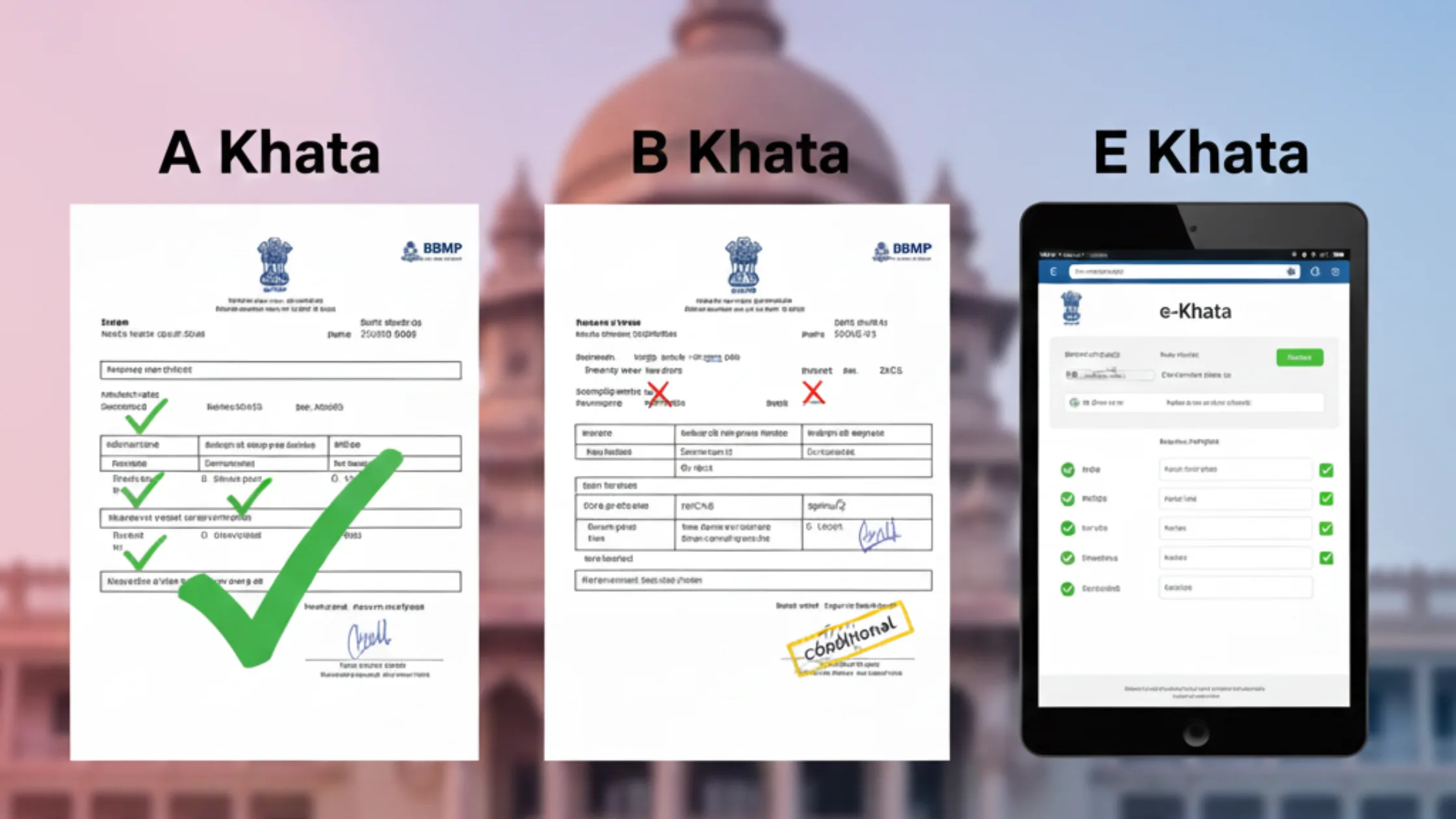 A-Khata vs B-Khata vs E-Khata - Know the Difference!