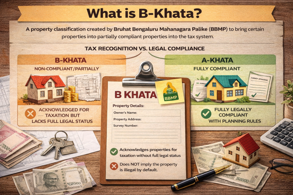 What Is B Khata - Meaning & Buyer Impact in Bangalore